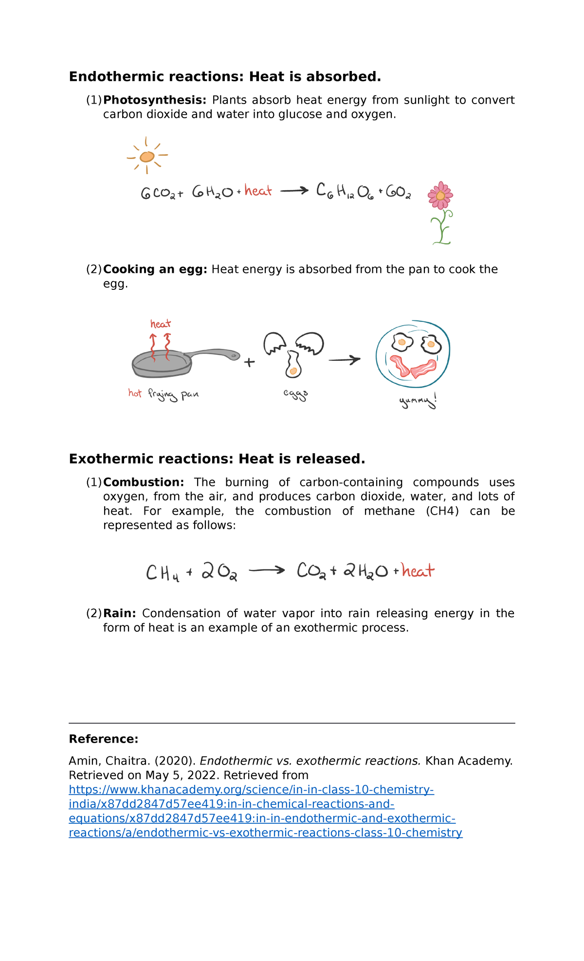 Activity 1 STEM - Endothermic reactions: Heat is absorbed. (1 ...