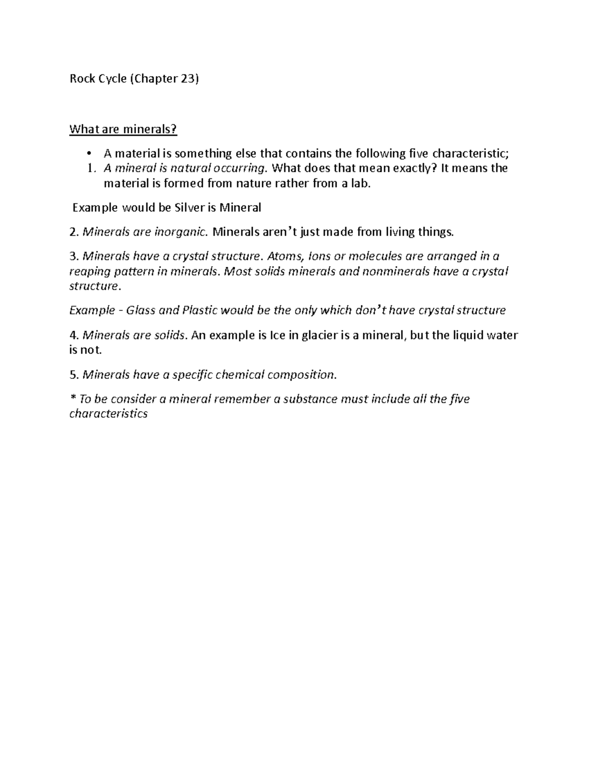 Rock Cycle - Lecture notes Chapter 23 - Rock Cycle (Chapter 23) What ...