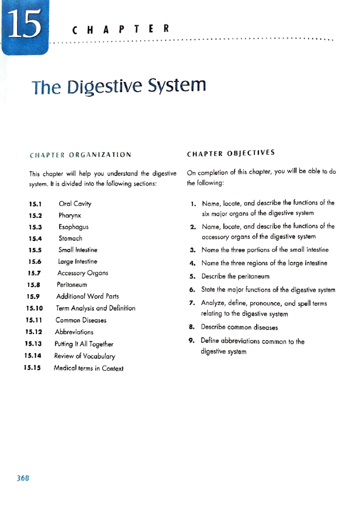 Chapter 15 - Digestive Textbook - HA PIE R The Digestive System CHAPTER ...