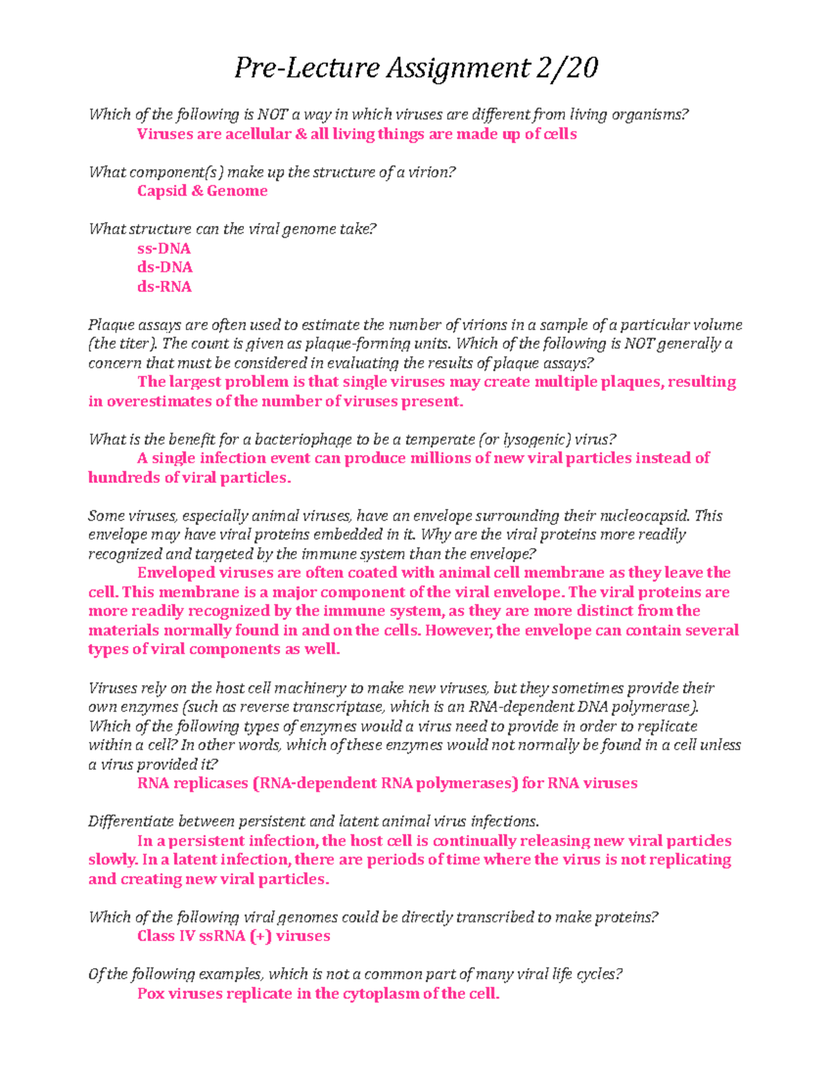 Pre-Lecture Assignment 2:20 - Pre-Lecture Assignment 2/20 Which of the following is NOT a way in ...