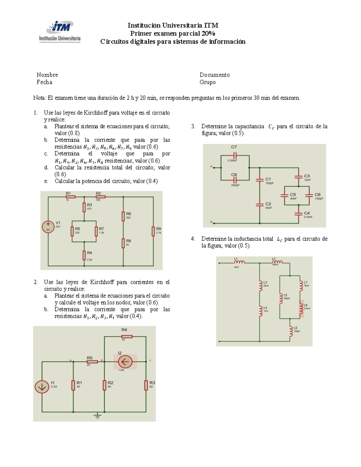 G2-Examen-Institución universitaria-circuitos ITM - Warning: TT: undefined function: 32 Warning ...