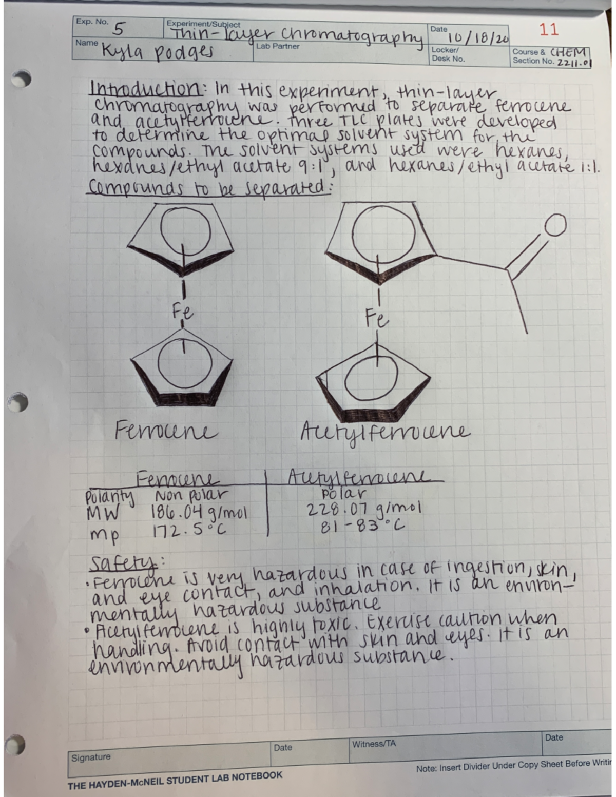 Lab 5 - Chromatography - CHEM 2211 - Studocu