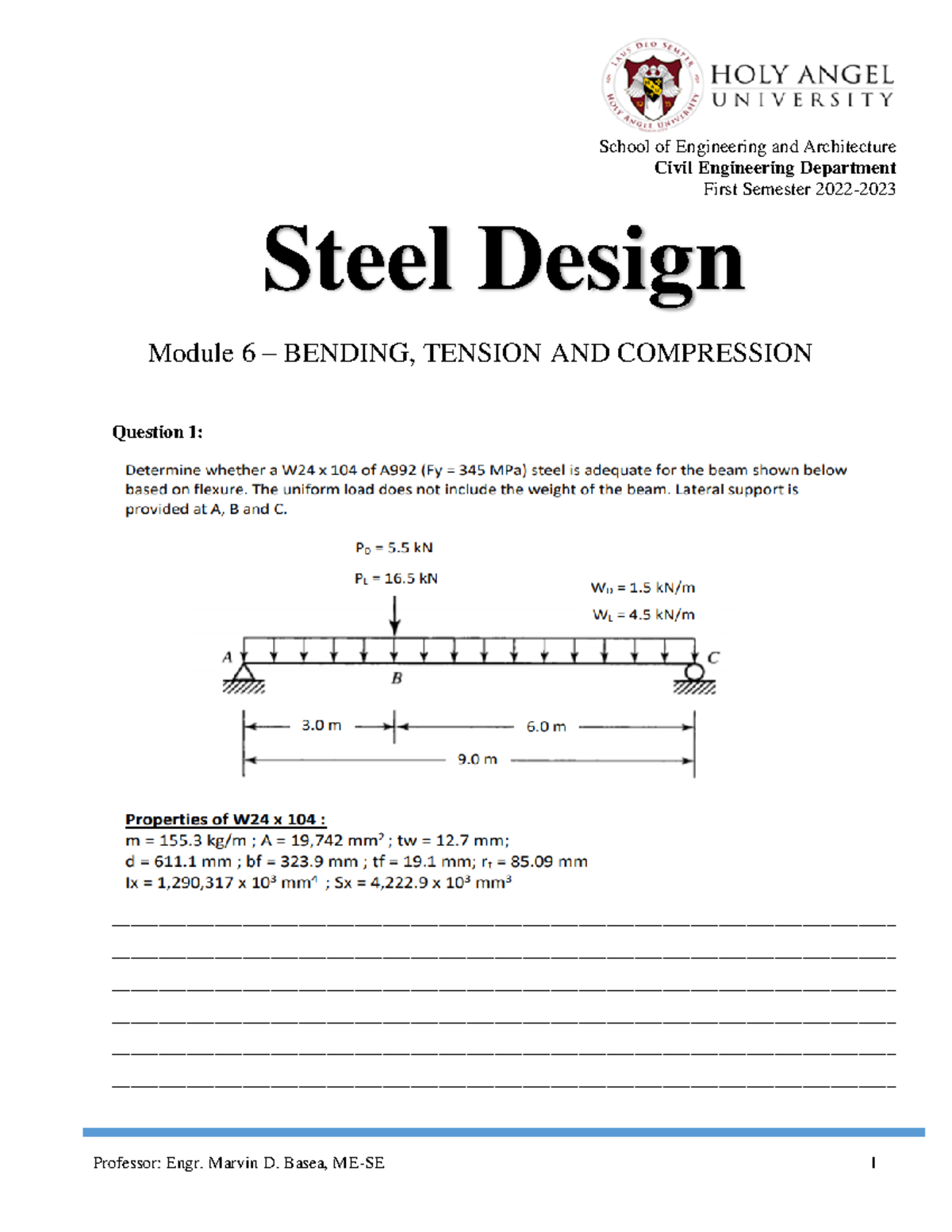 Steel Design activities - School of Engineering and Architecture Civil ...