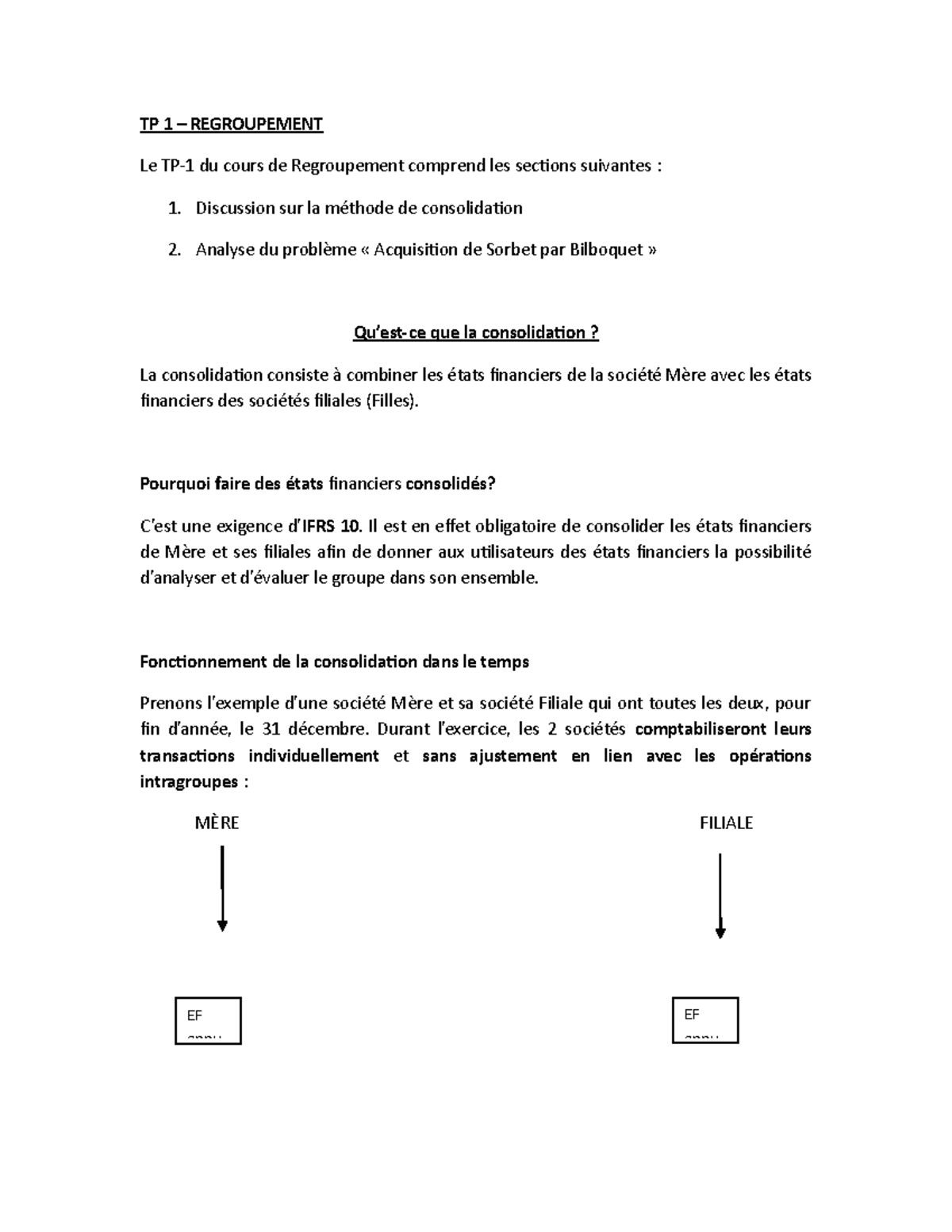 TP 1 - Complété - TP preparation - TP 1 – REGROUPEMENT Le TP-1 du cours de Regroupement comprend ...