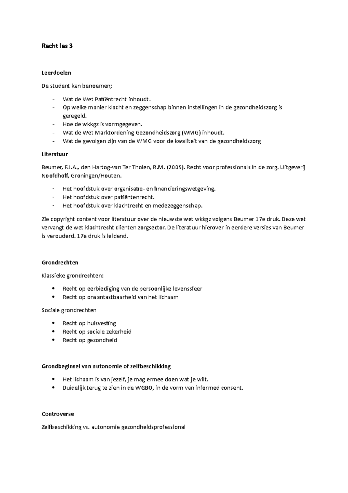 Recht les 3 - Samenvatting Beroep - Recht les 3 Leerdoelen De student ...