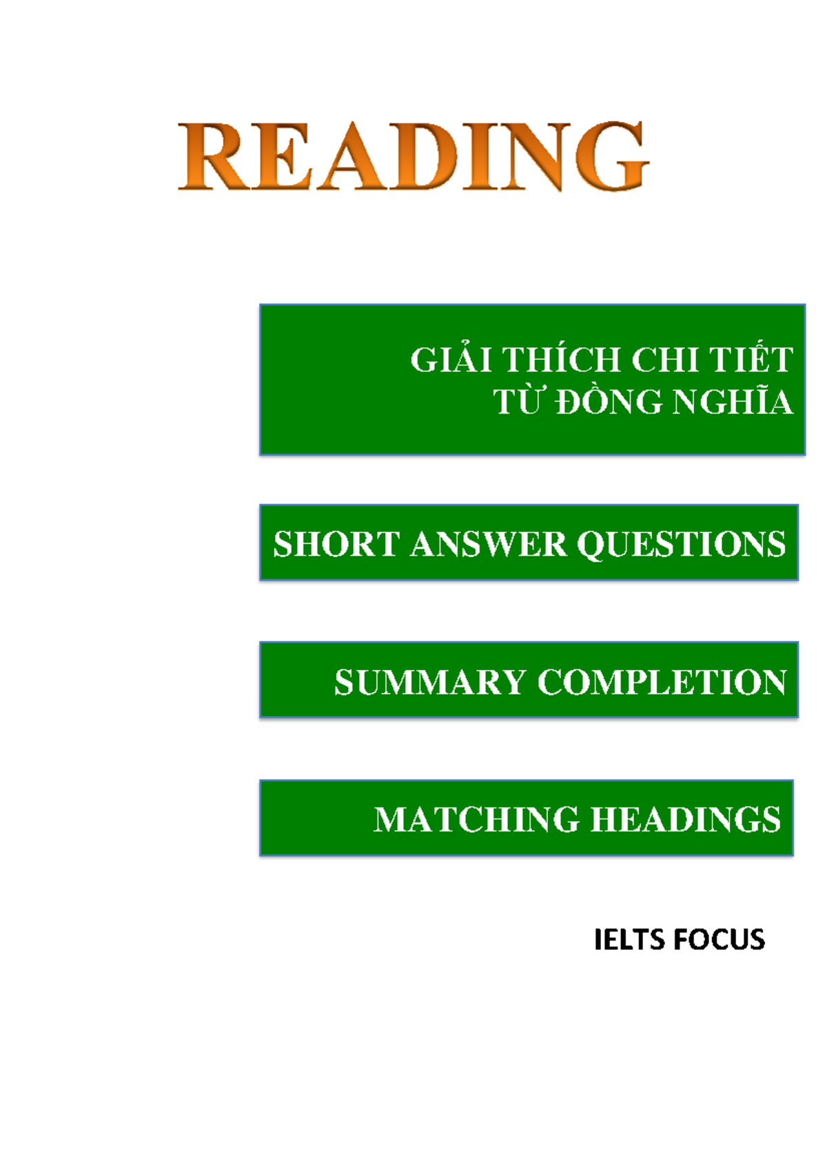 Reading KEY - short answer questions - summary - matching headings ...