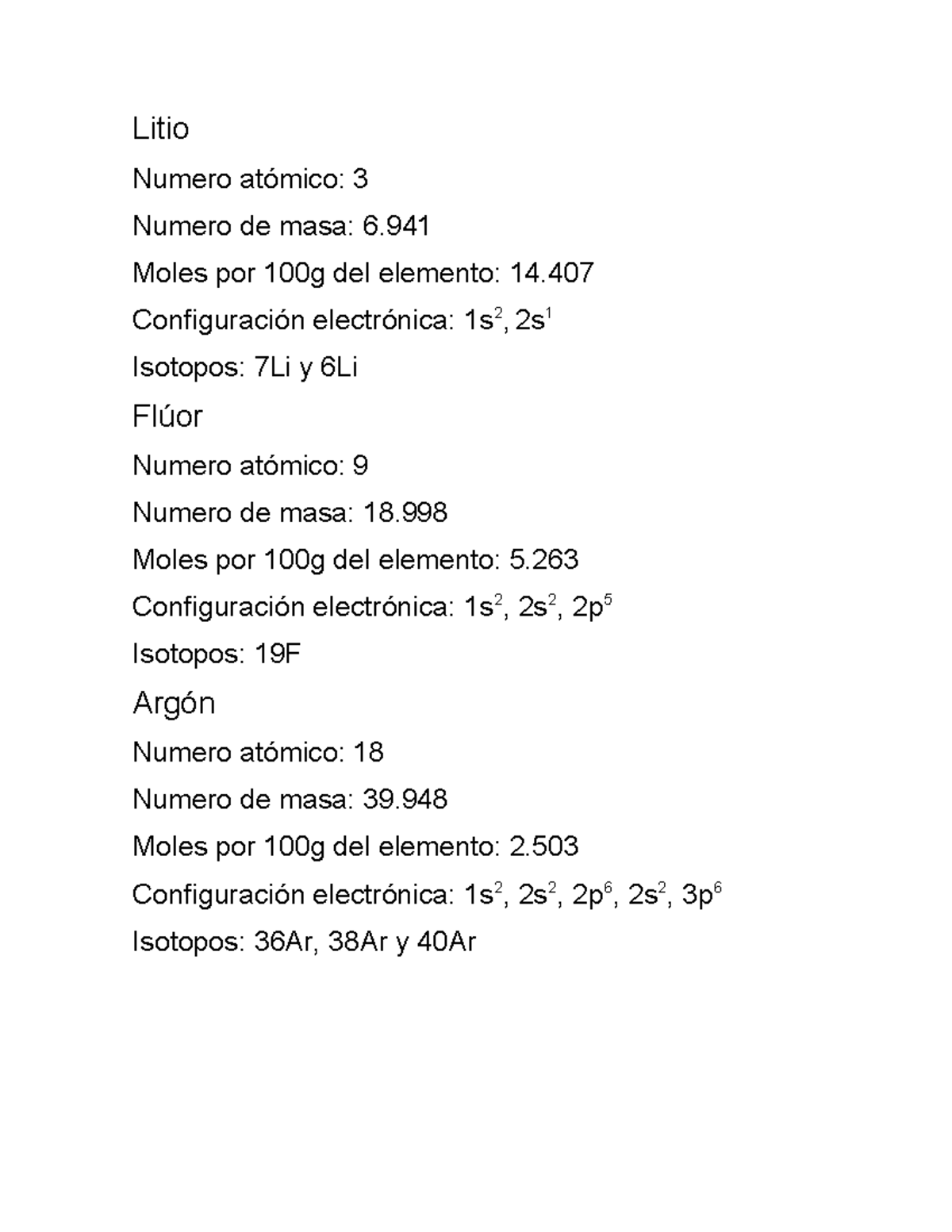 Matrix de eslementos REA - Litio Numero atómico: 3 Numero de masa: 6 ...