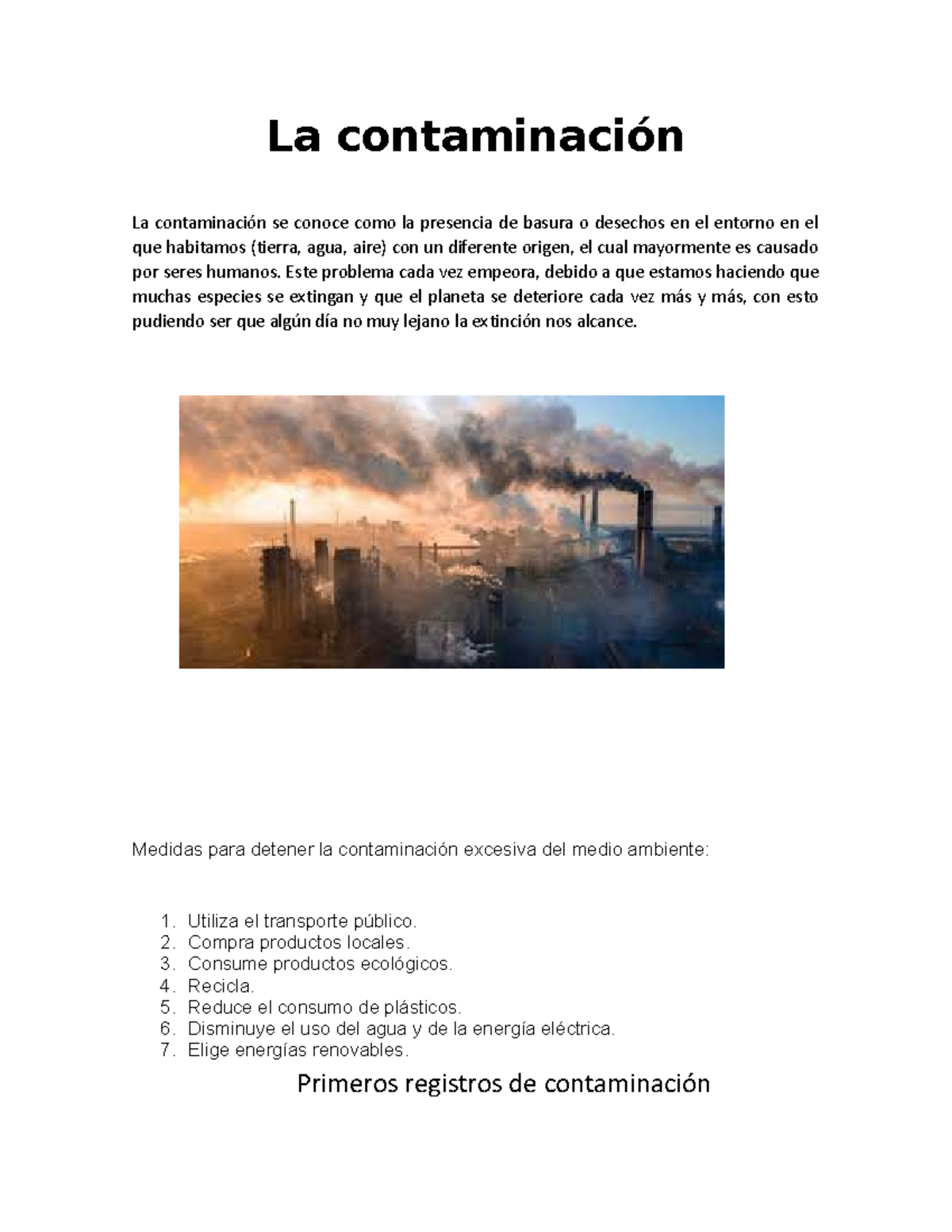 Comunicación Integral- Evidencia 3 - La contaminación La contaminación ...