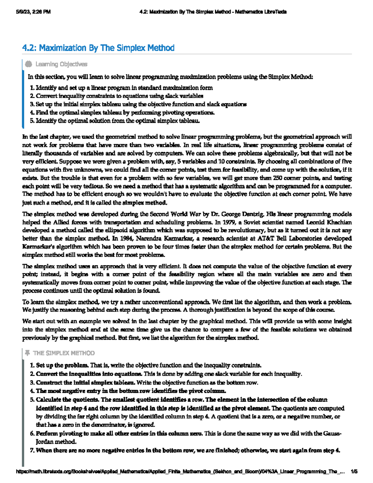 Simplex method notes - hht - OODP Project - Studocu