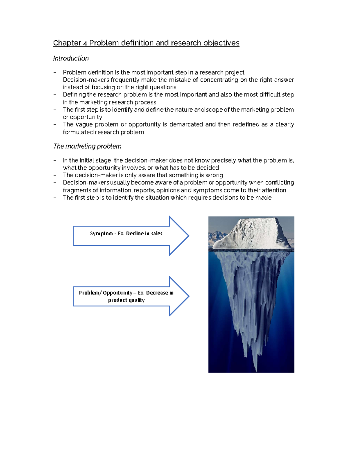 Ch. 4 Problem definition and research objectives summary - Chapter 4 ...