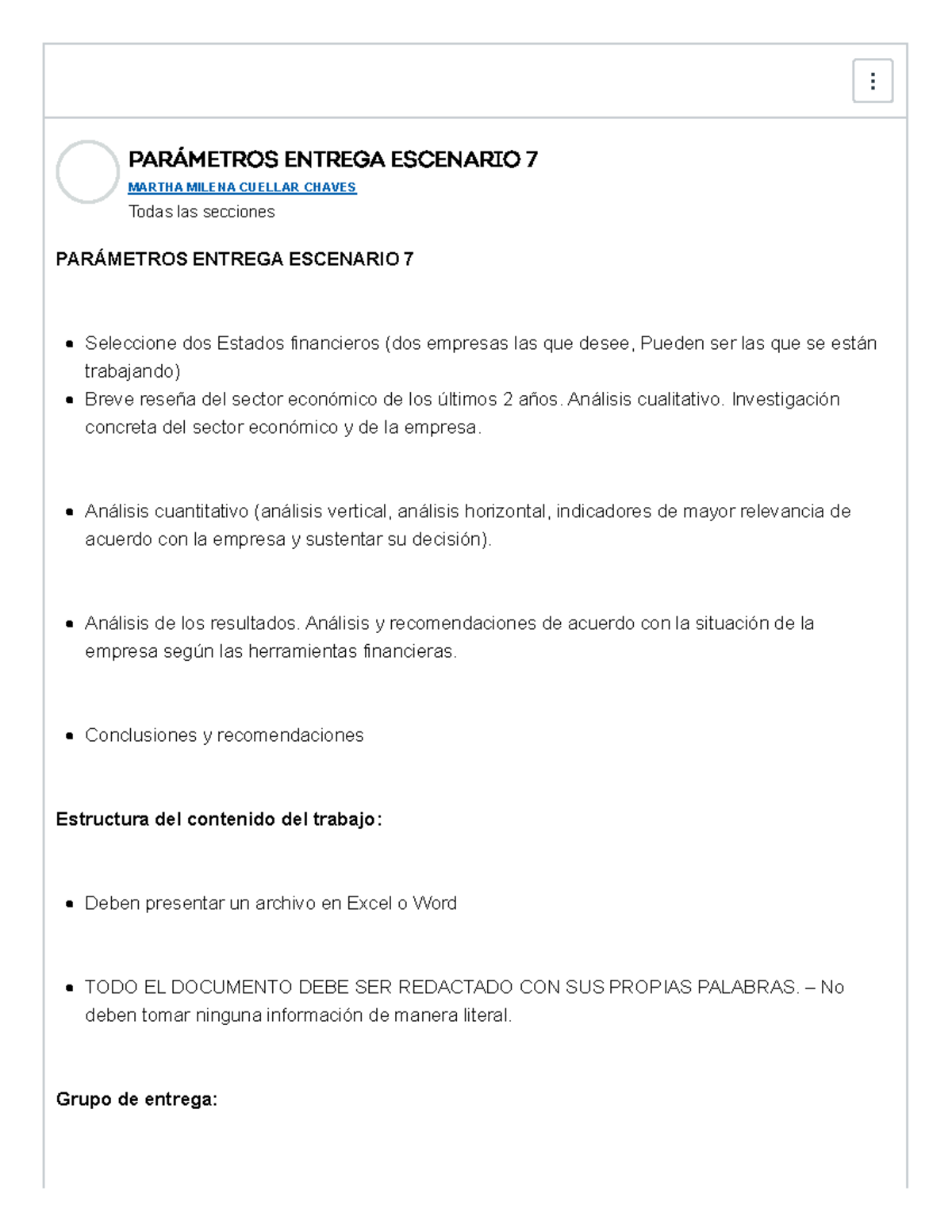 Tema Parámetros Entrega Escenario 7 - PARÁMETROS ENTREGA ESCENARIO 7 MARTHA MILENA CUELLAR ...