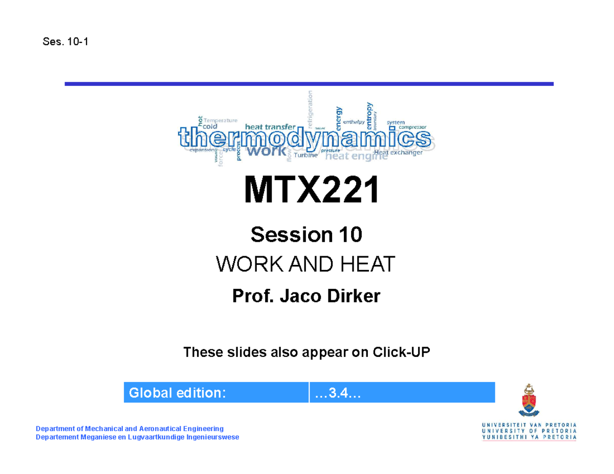 MTX 221 Lecture Notes 10-Theme - Prof. Jaco Dirker These slides also ...