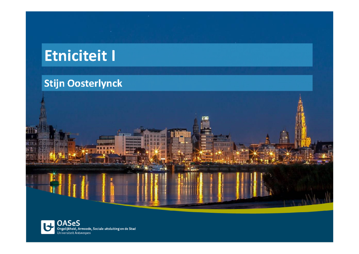 slides les 6 etniciteit - Etniciteit I Stijn Oosterlynck Inhoud ...