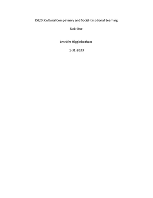 D020-Task 2- updated - D020 Task 2 - Task 2 Leah Head Teacher’s College ...