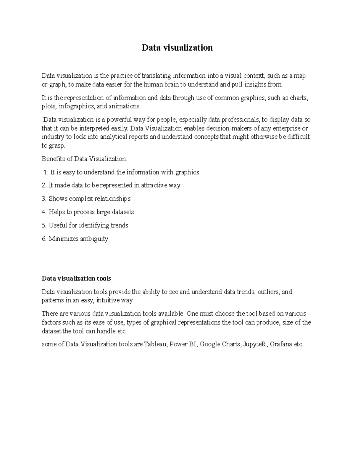 DV lab manual - Data visualization Data visualization is the practice ...