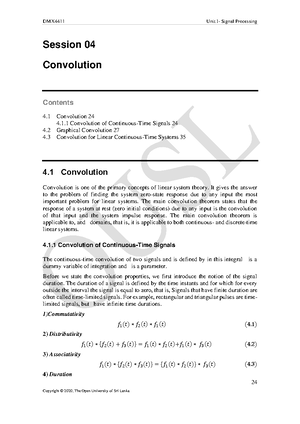 Session 02 - Classification of Signals and Systems - DMX4411 Unit I- Signal Processing 7 Session ...
