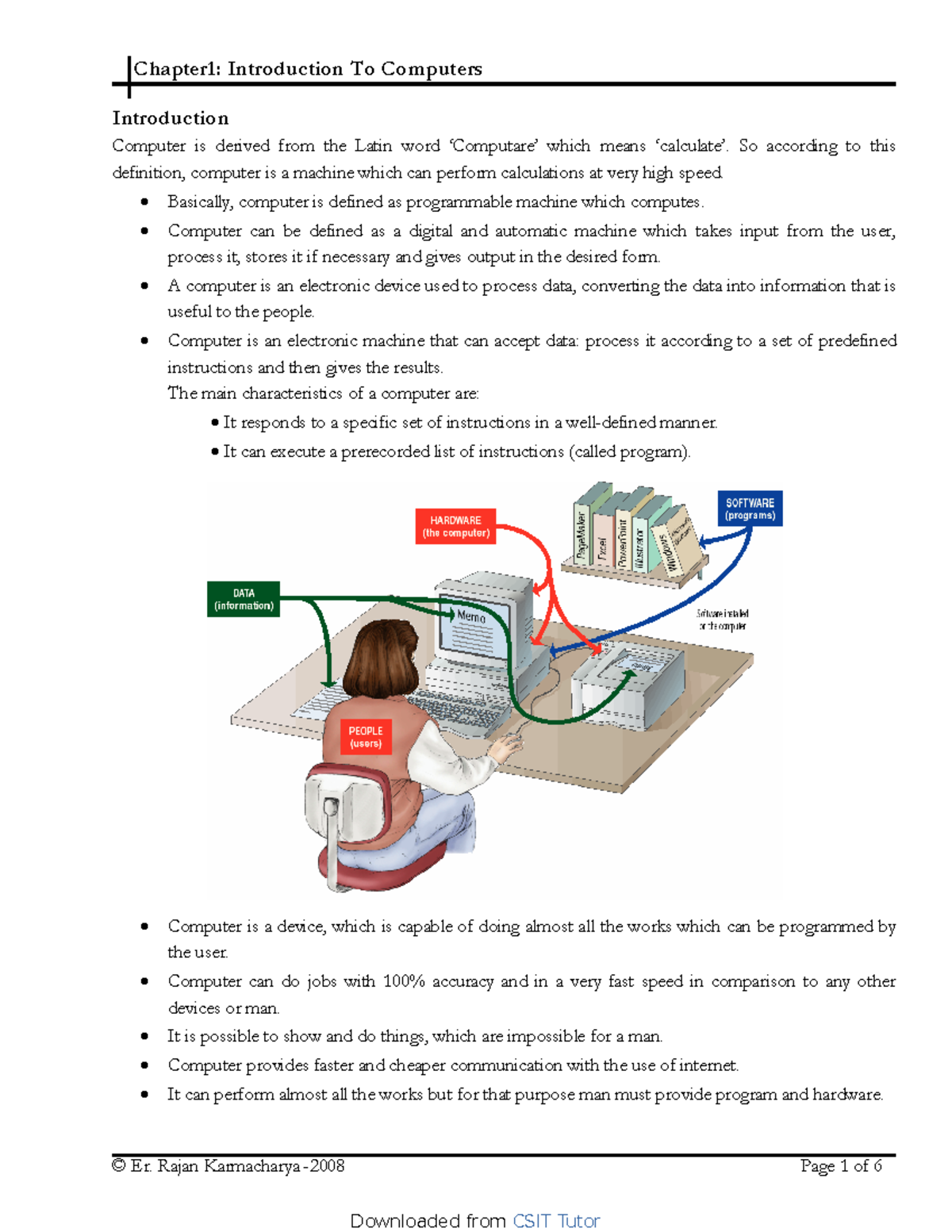 IT for BSc - notes - Chapter1: Introduction To Computers © Er. Rajan ...