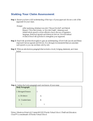 Powerful oration assess rubric - Powerful Oration Assessment Step 1 ...