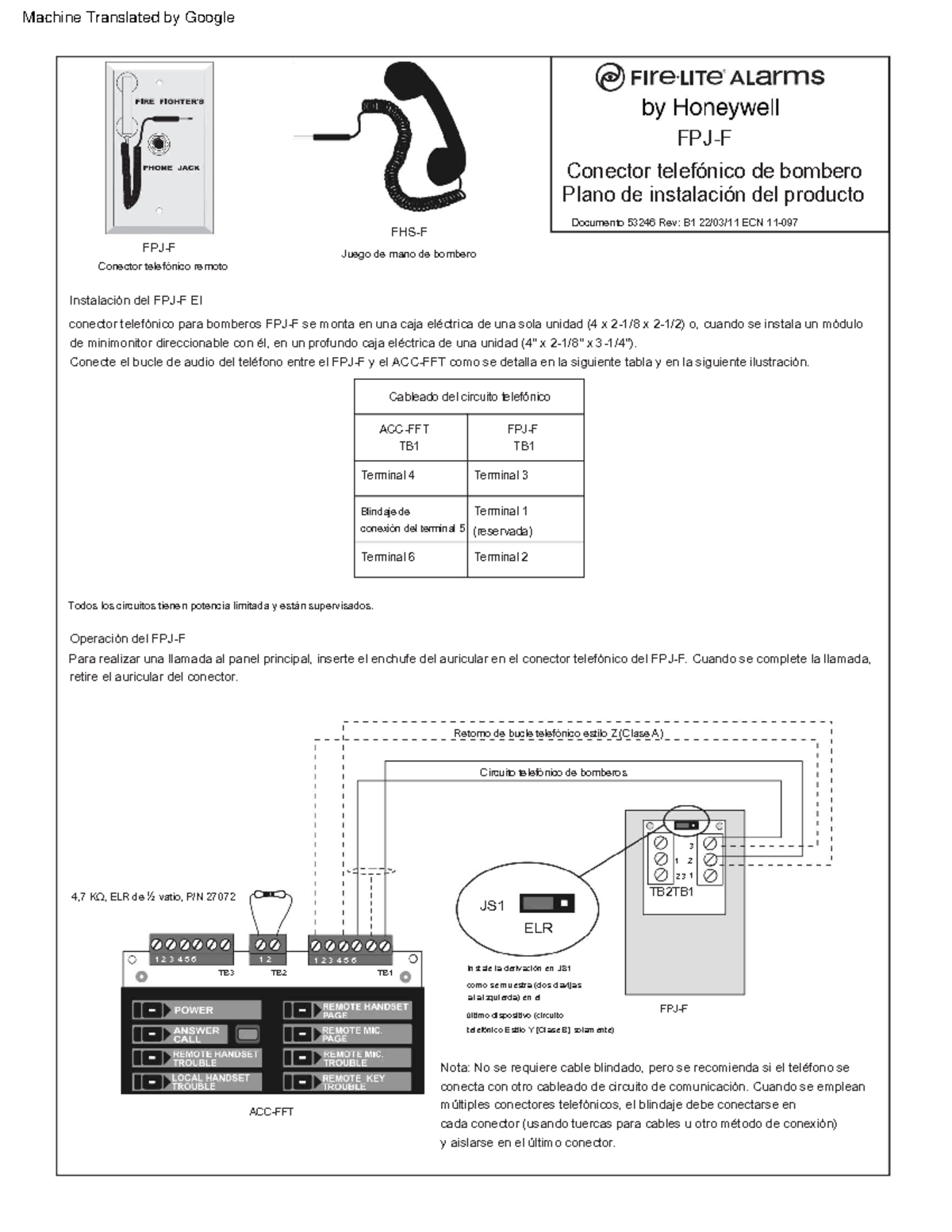 FHS-F FPJ-F - Ficha tecnica - FHS F Instalación del FPJ F El conector ...