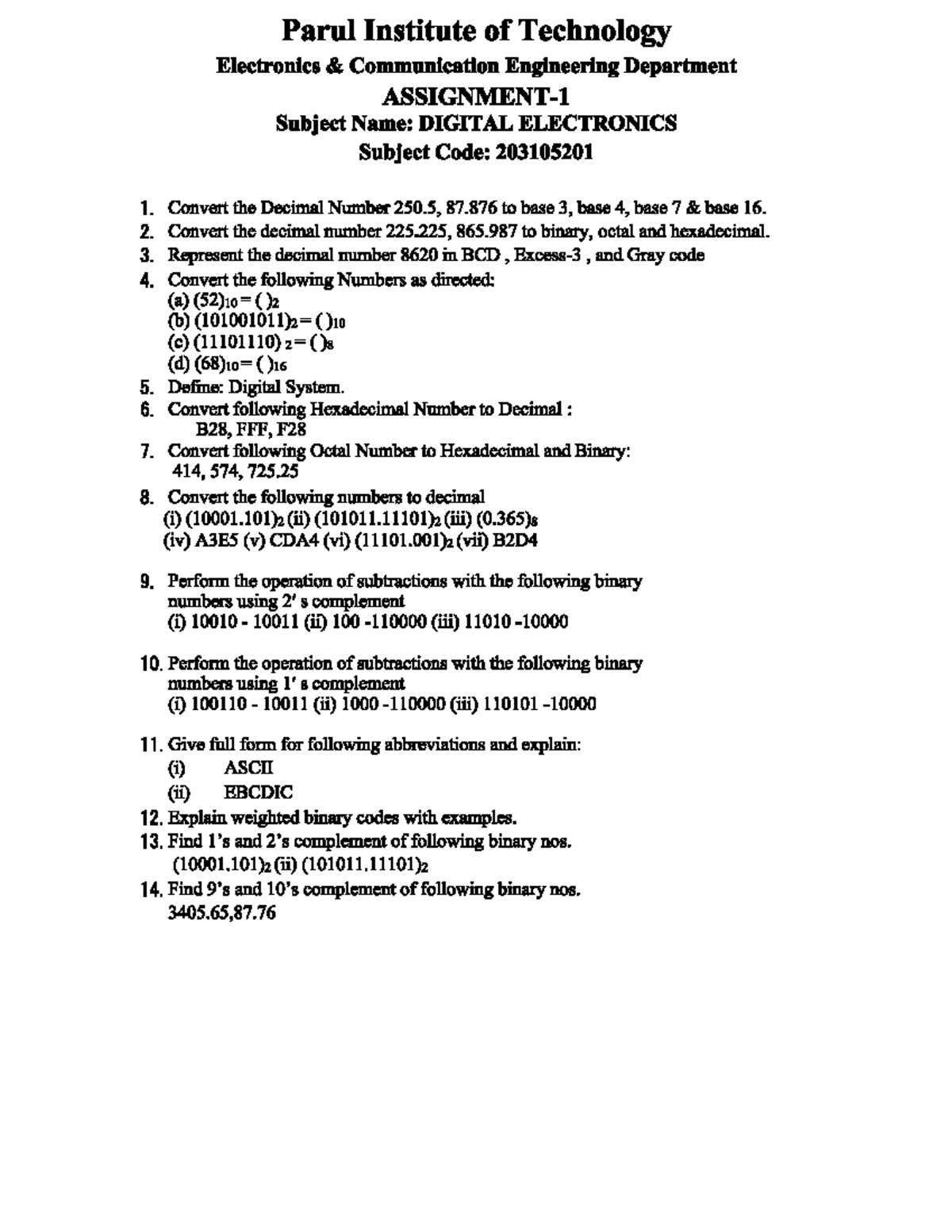 Deass 1 - digital electronics assignment - Electronic Devices & Circuits Lab - Studocu