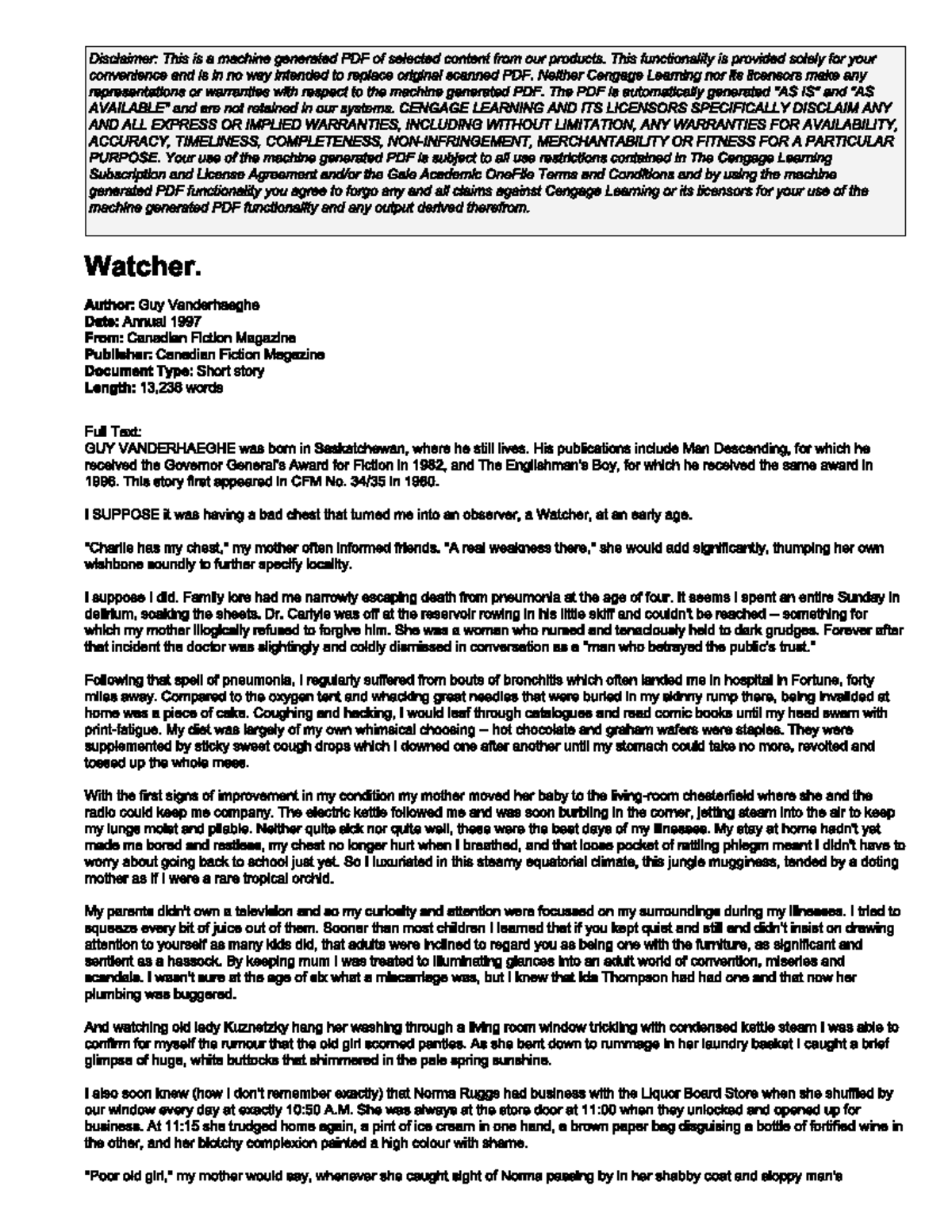 The watcher - Info - BIO1130 - Studocu