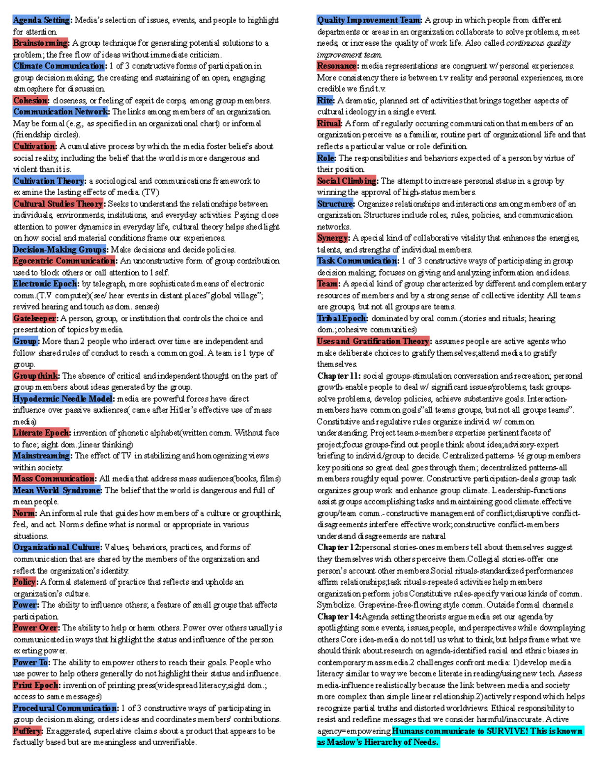 Ch. 11,12,14 - Study guide for the final exam. Has all of the ...