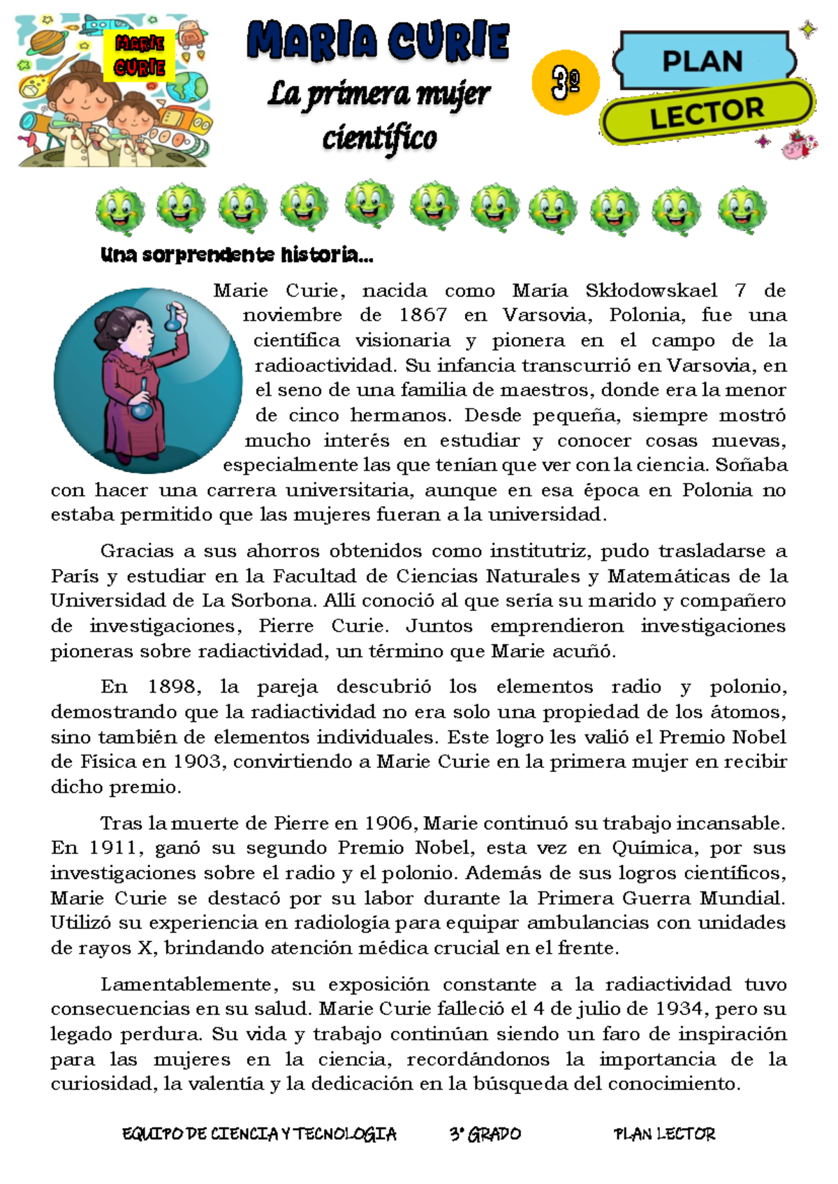 PLAN Lector - Maria Curie Tercero 06062024 - EQUIPO DE CIENCIA Y ...