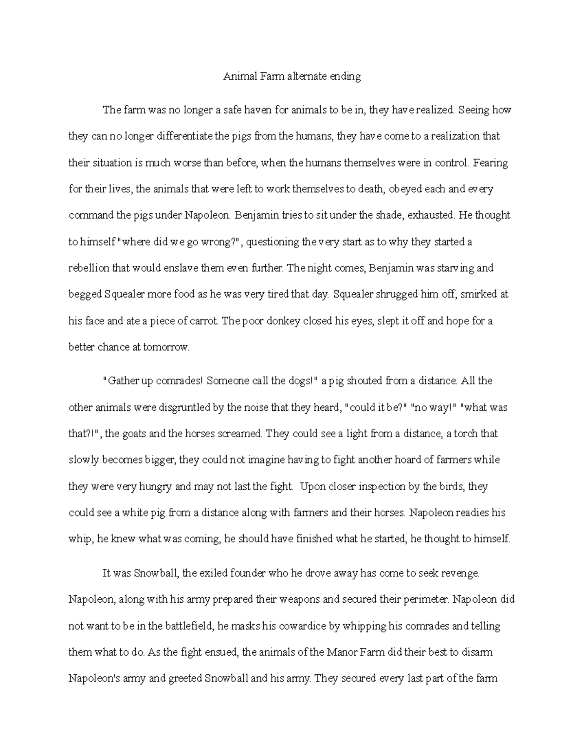 Information and technology for students and - Animal Farm alternate ...