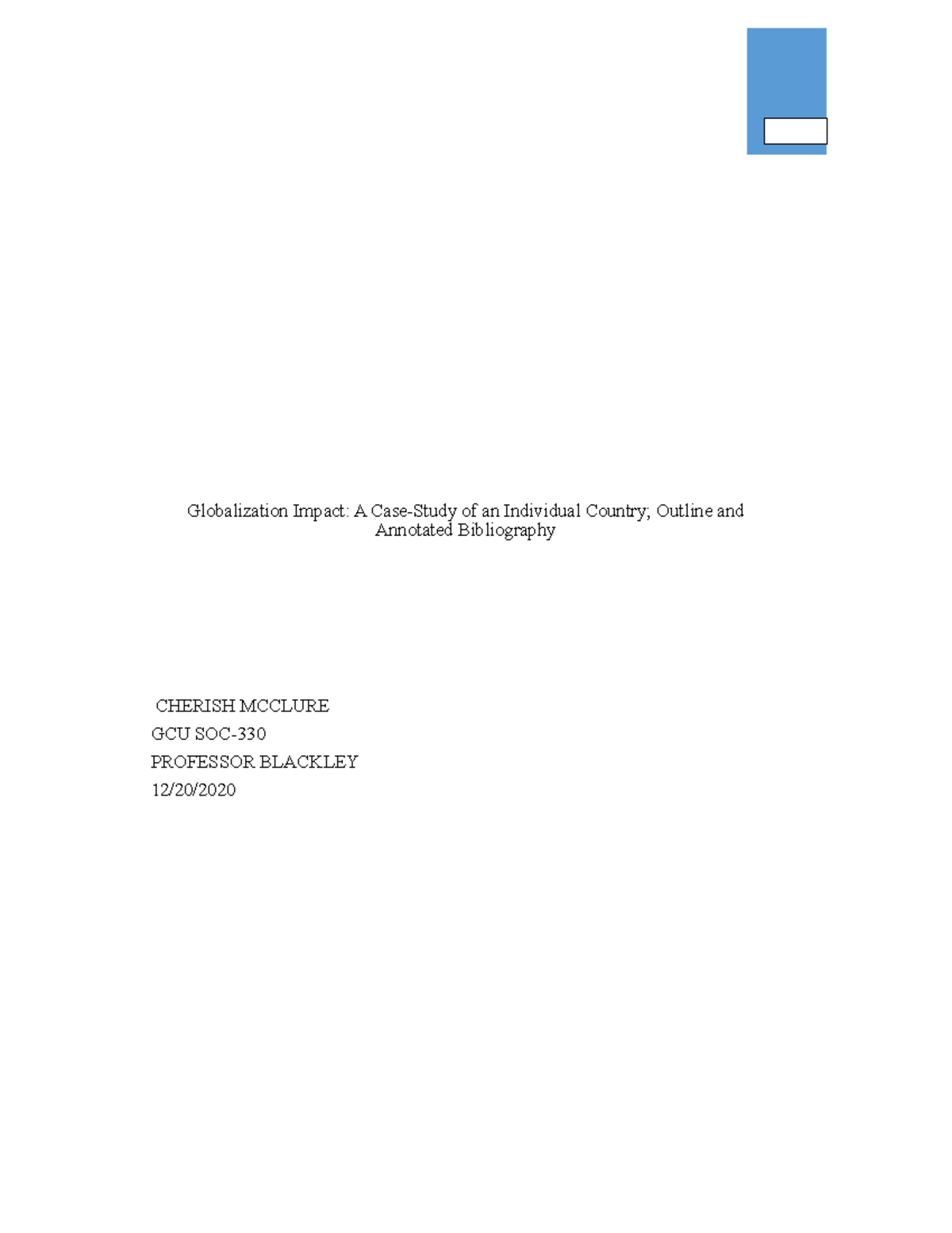 Globalization Impact outline - Globalization Impact: A Case-Study of an ...