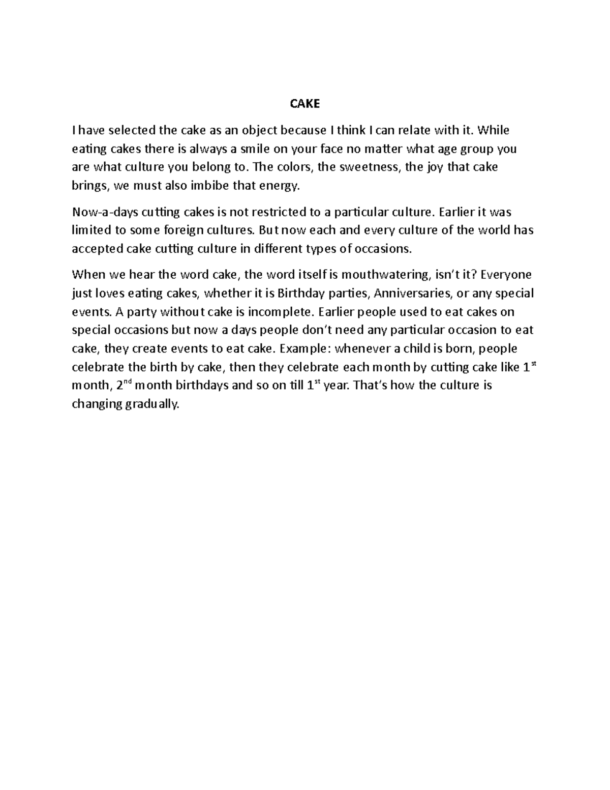 CAKE (World Geographies and culture assignment) - CAKE I have selected ...