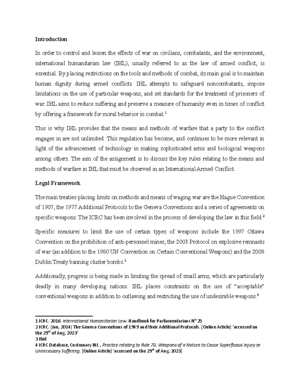 IHL Assign - Introduction In order to control and lessen the effects of ...