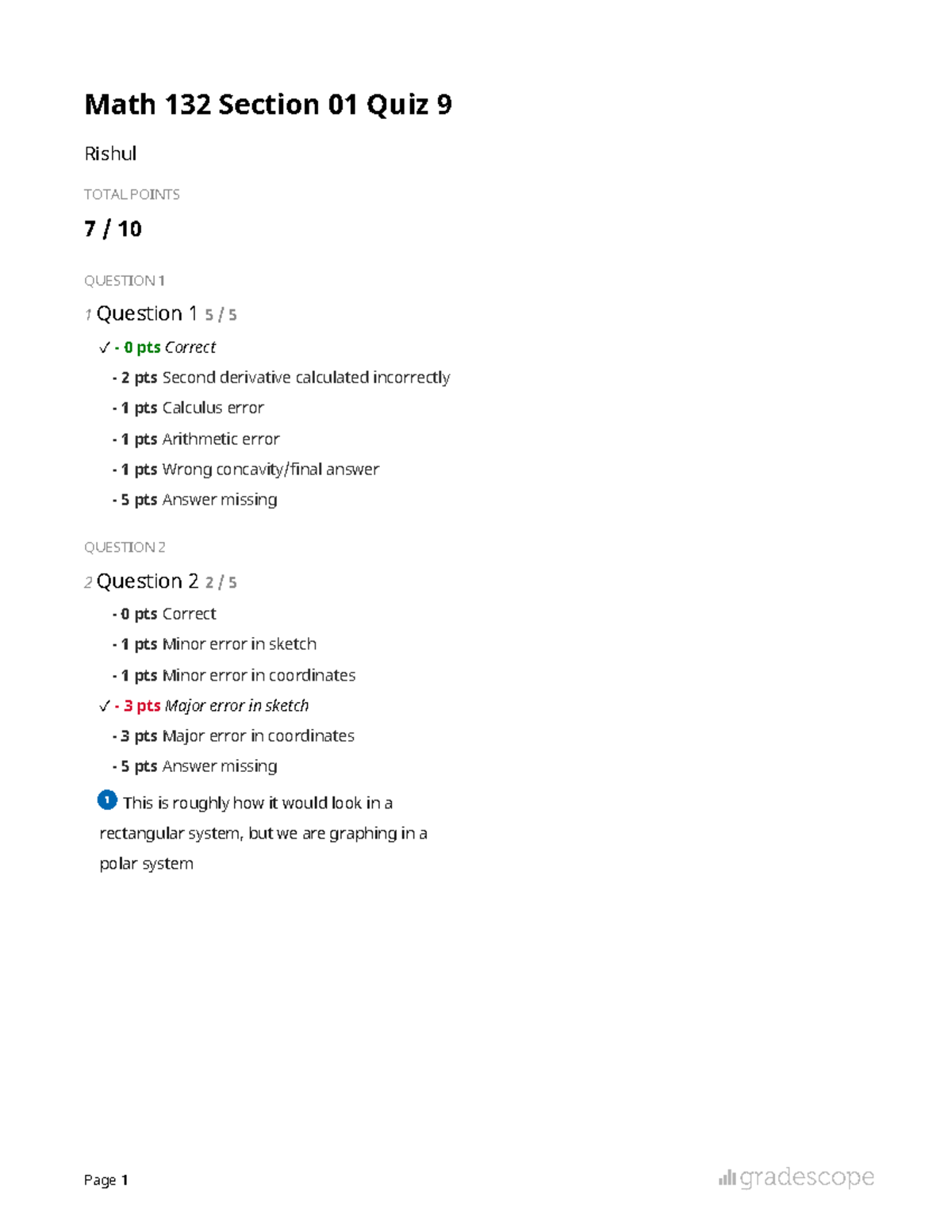 132 Q9 - Spring 21- CALCULUS 2 - QUIZ 9 - Math 132 Section 01 Quiz 9 ...