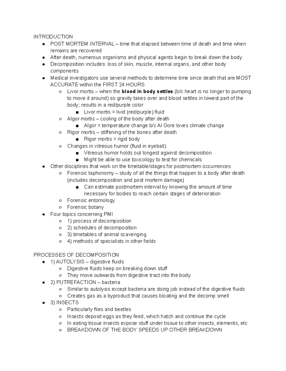 The Postmortem Interval Estimating Time Since Death - INTRODUCTION POST ...