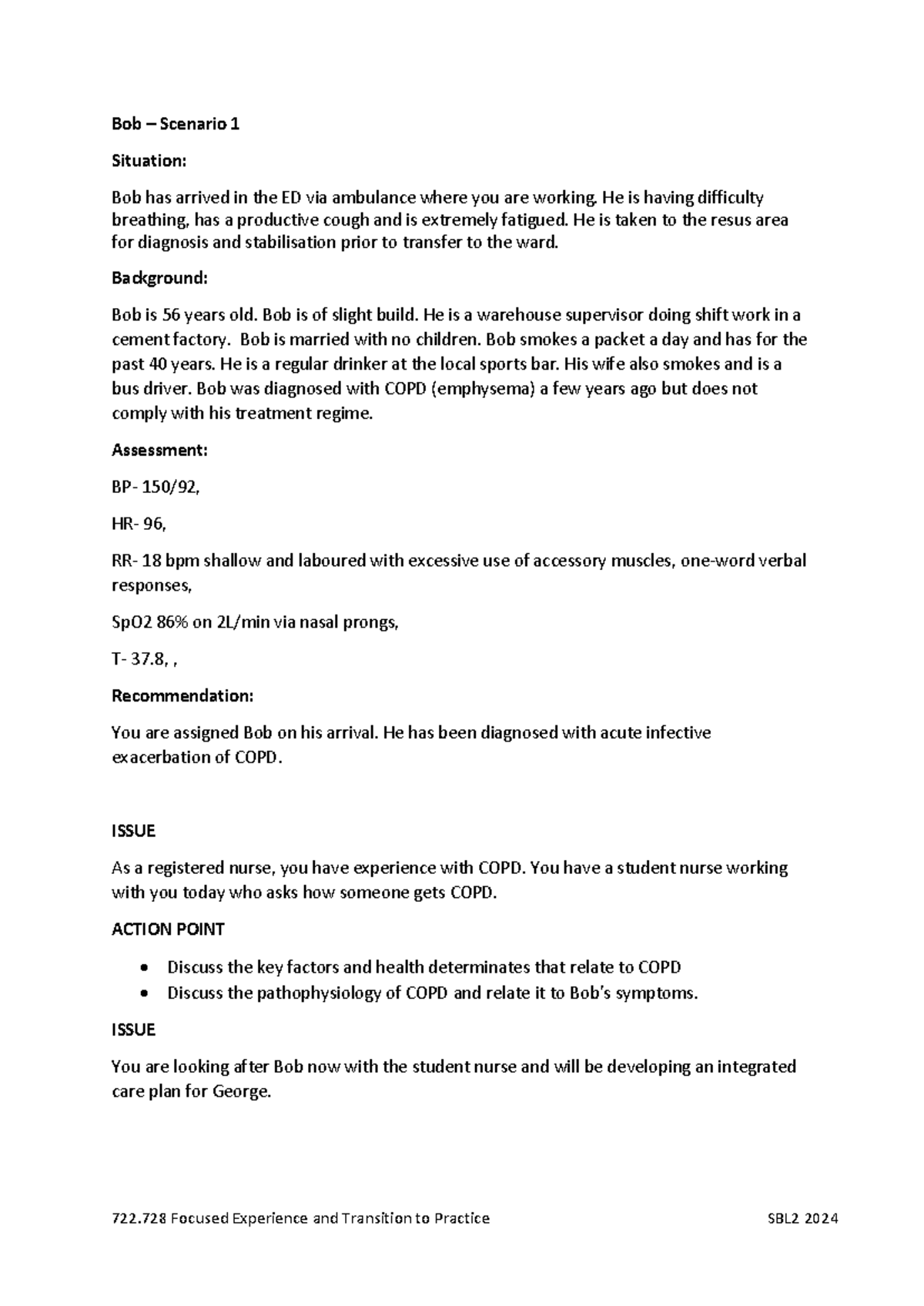 SBL 2 Scenarios -1 - so i can access documents - Bob – Scenario 1 ...