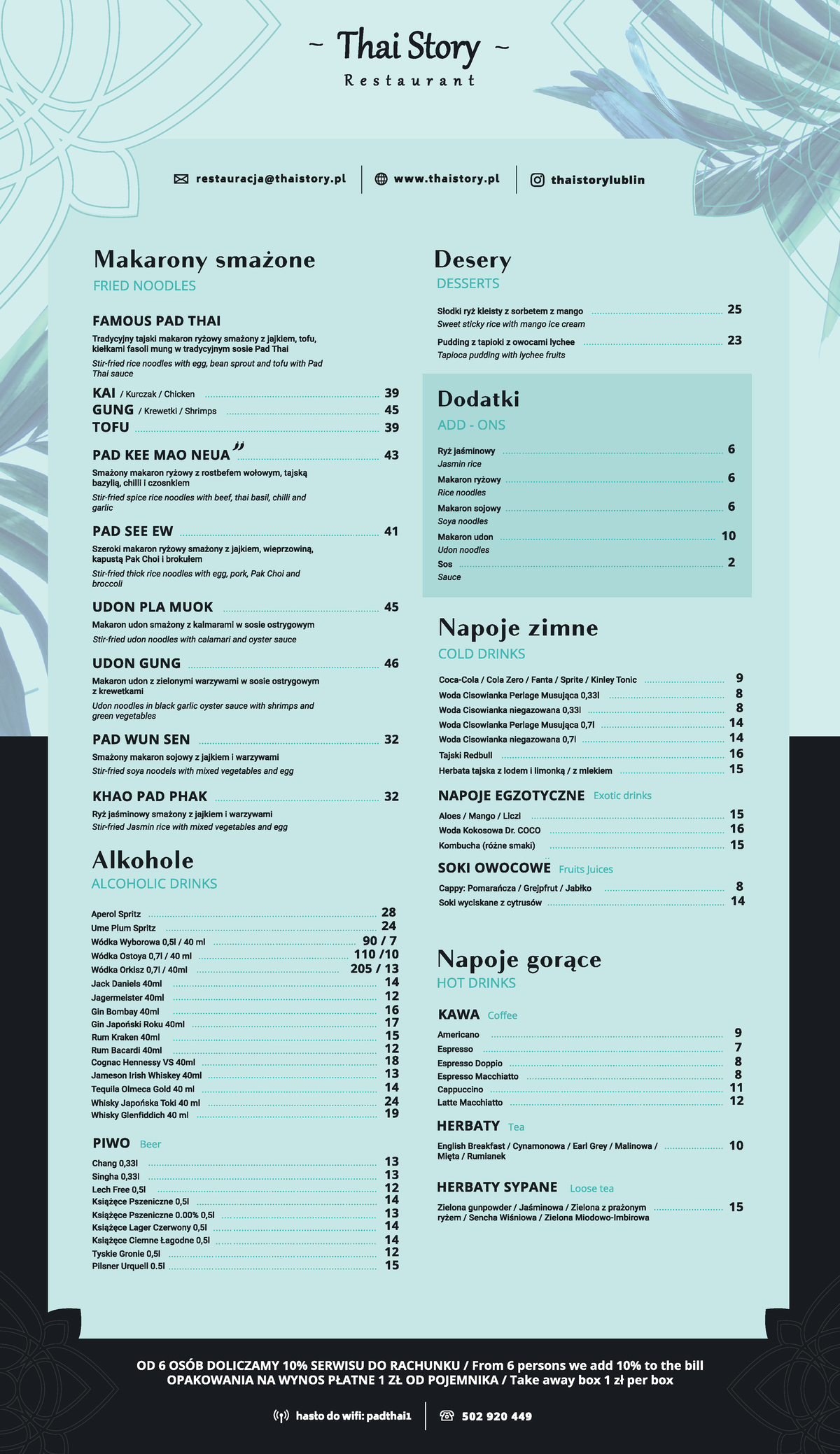 Menu-2024 - menu script - Thai Story Restaurant X restauracja@thaistory ...