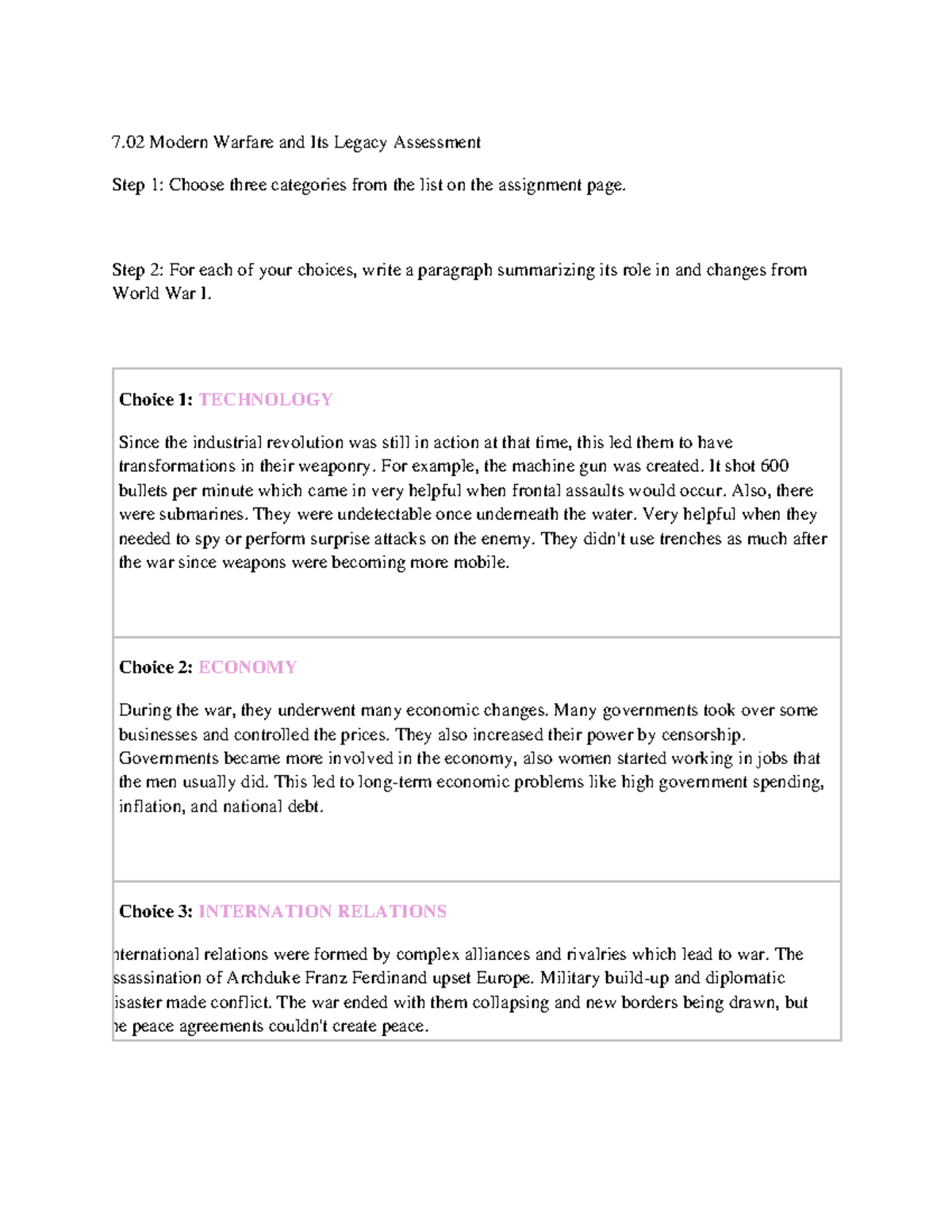 modern warfare and its legacy - 7 Modern Warfare and Its Legacy ...