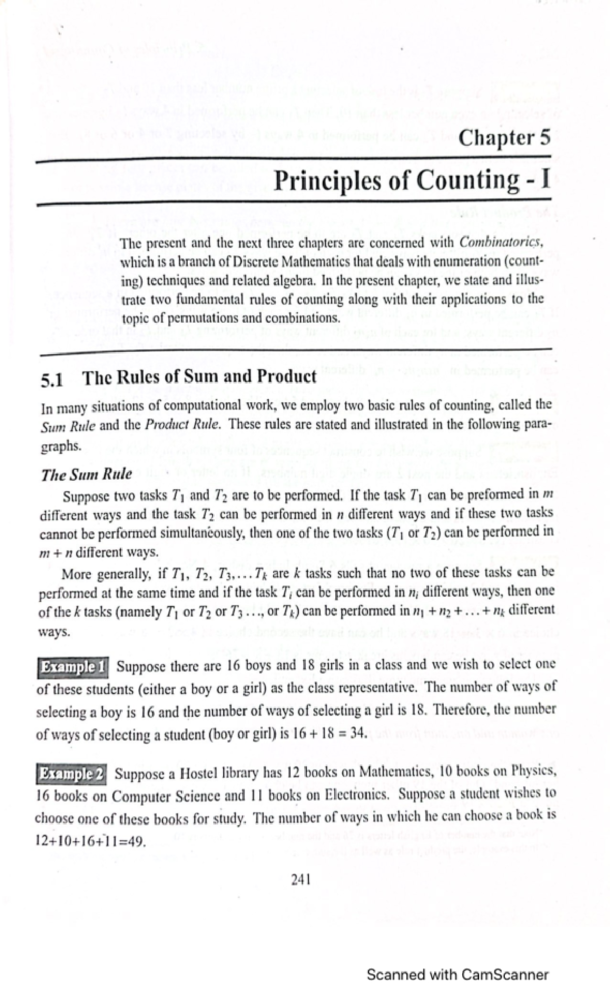 Module 5 DMS - Chapter 5 Principles of Counting I The present and the next three chapters are ...