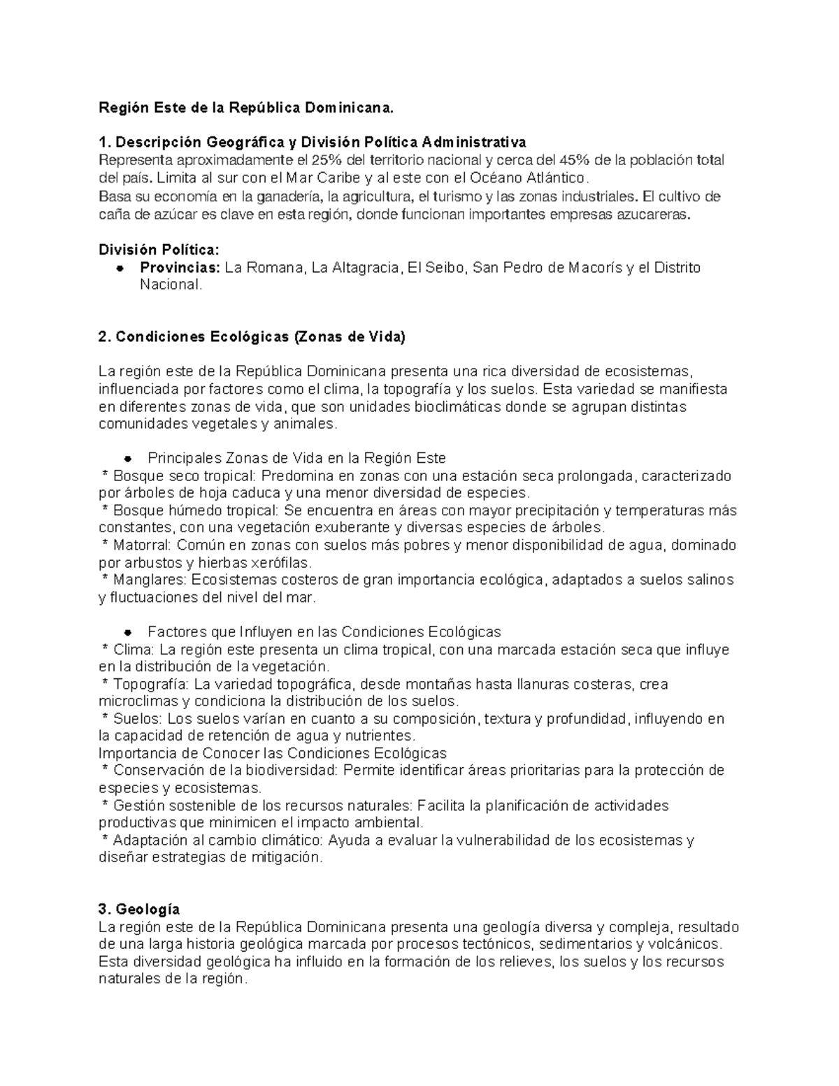 Tema Region - Hidrologia - Región Este de la República Dominicana ...