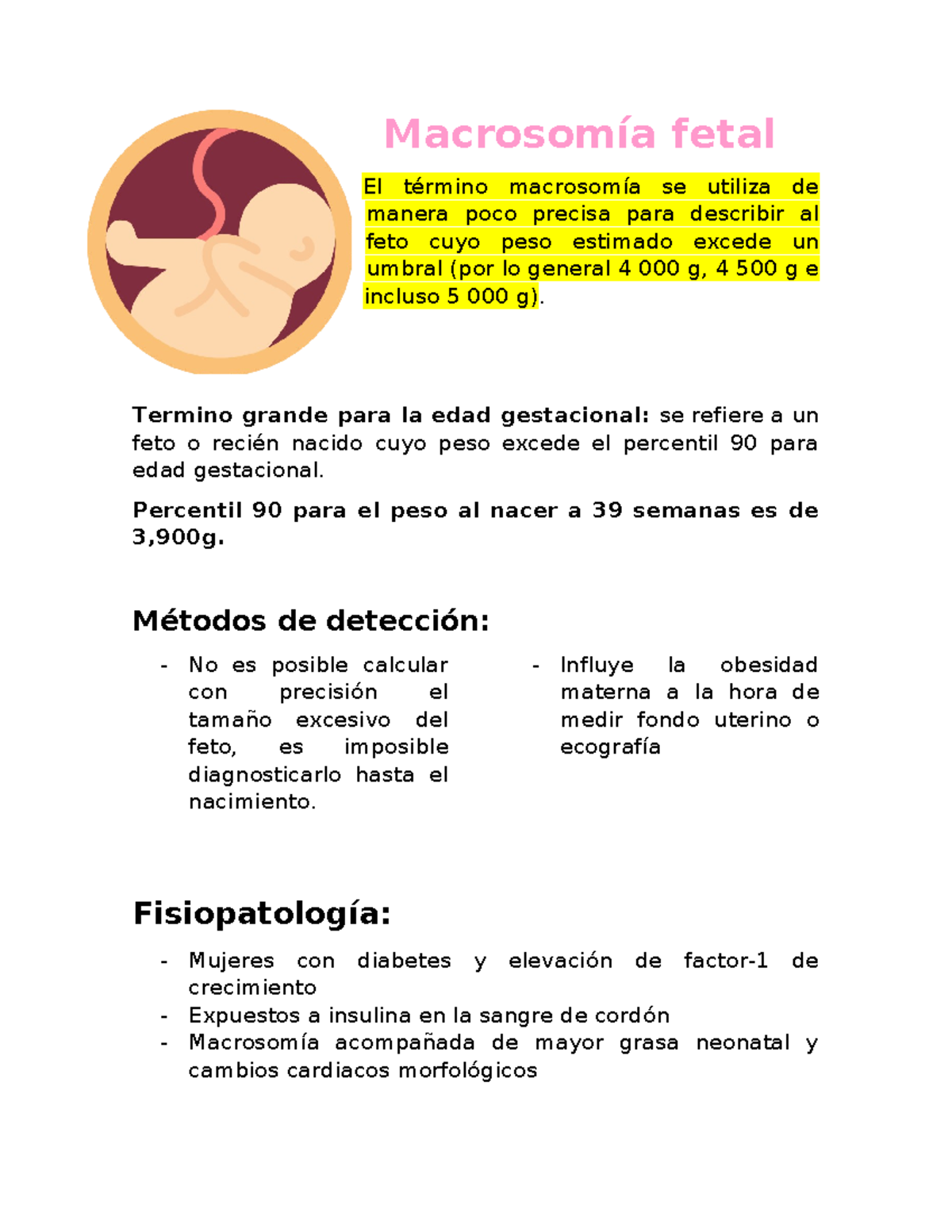 Macrosomía fetal - Resumen Ginecologia y Obstetricia - Macrosomía fetal ...