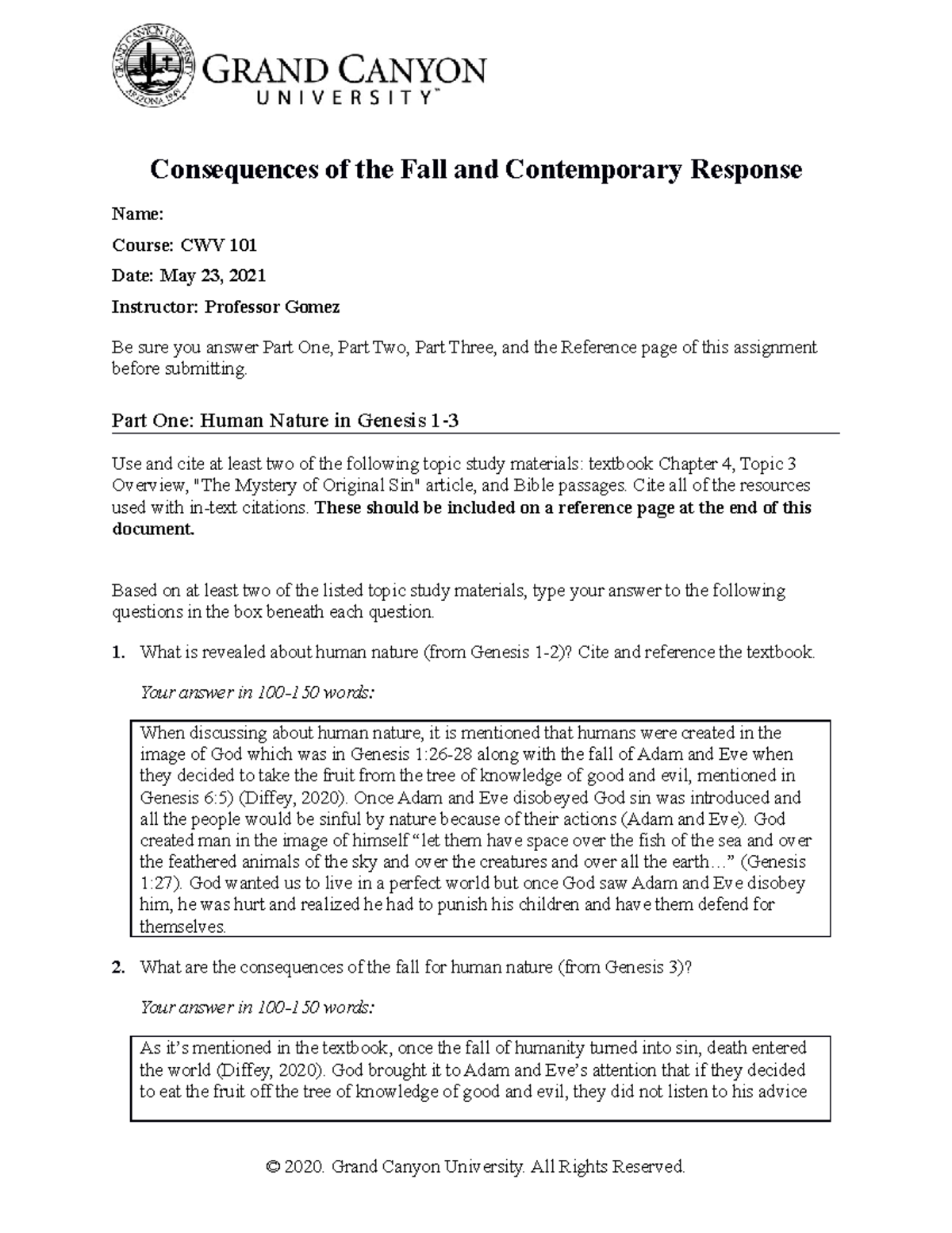 Conseq Of The Fall Contemporary Response-Online - Consequences of the ...