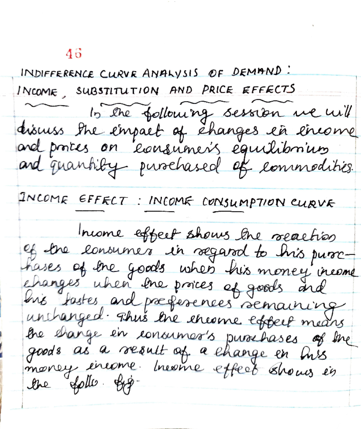 Income Effect and ICC - INDIFFERENCE CuRVR ANALyStS OF DEMHND INCOME ...