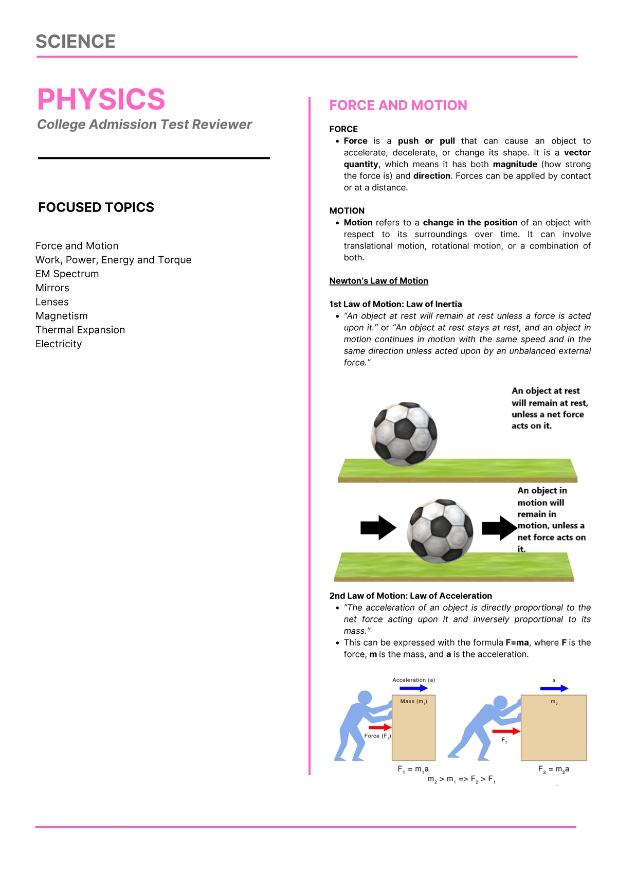 Physics - 7yfcjvihjfvu - College Admission Test Reviewer PHYSICS ...
