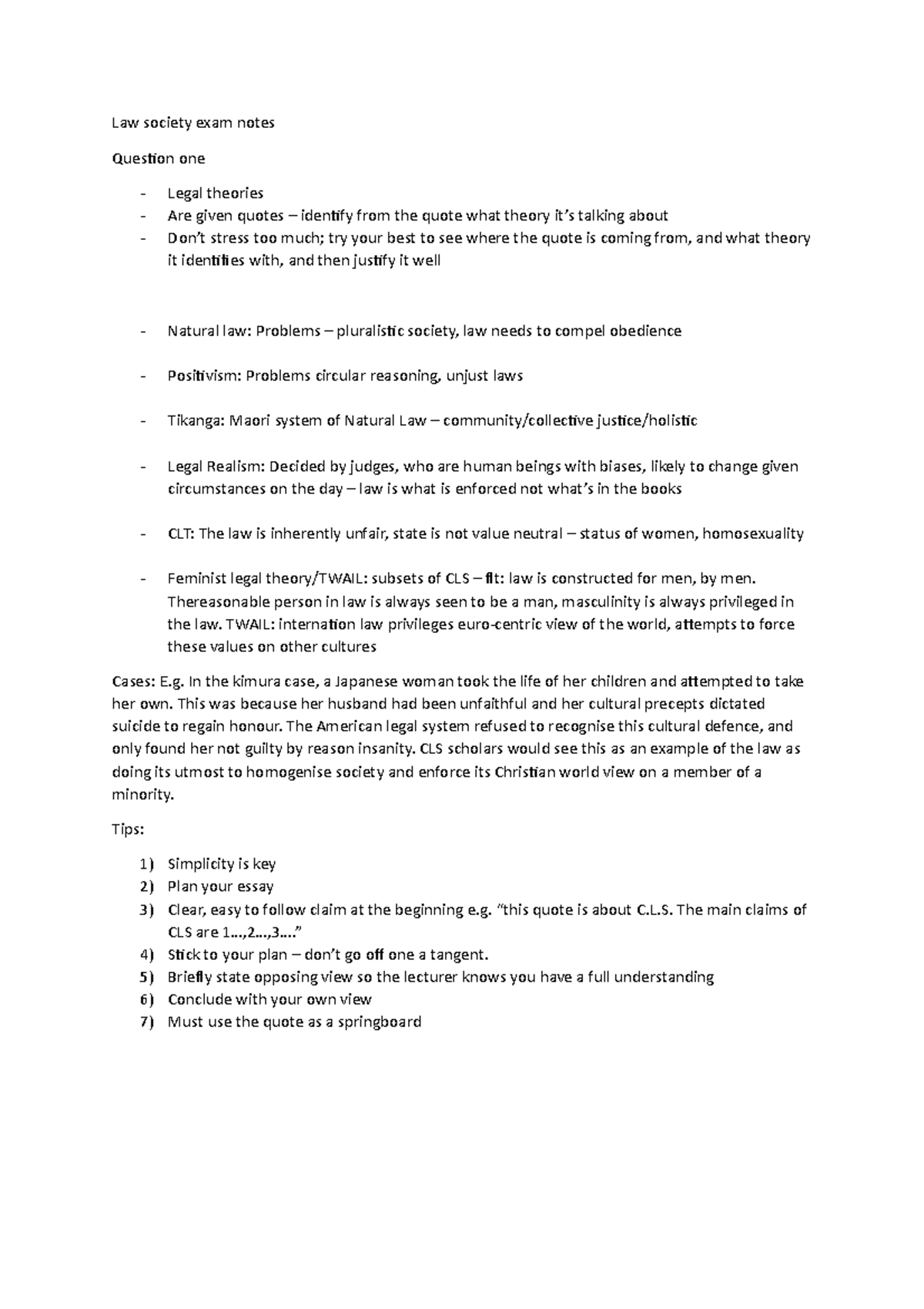 Law society exam notes - Summary LAW121 - Law society exam notes ...