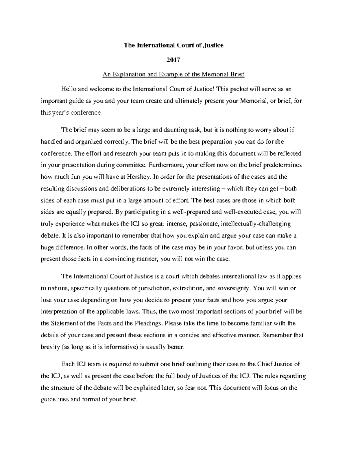 Icj-sample-memorial-brief - The International Court of Justice 2017 An ...