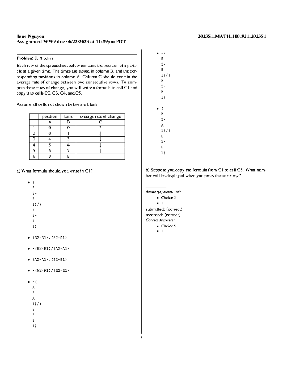 2023S1 MATH 100 921 2023S1 - Jane Nguyen 2023S1 MATH 100 921 2023S ...