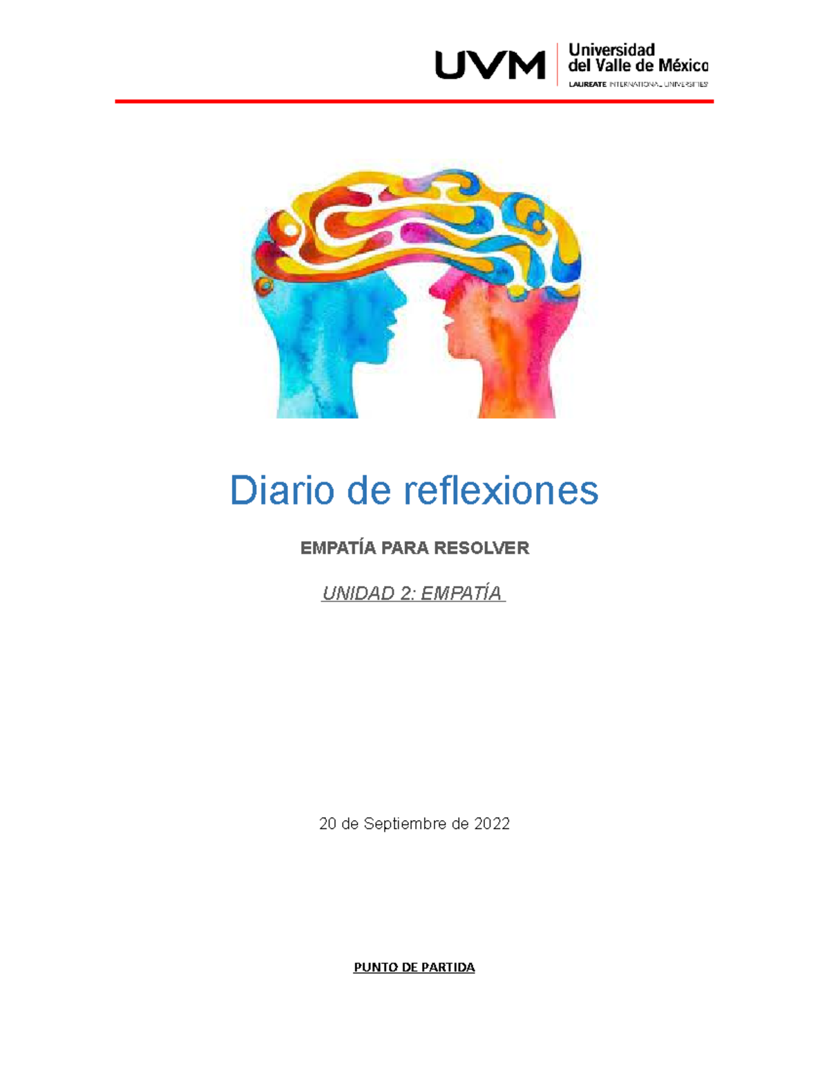 Diario de reflexiones Empatia - Diario de reflexiones EMPATÍA PARA RESOLVER UNIDAD 2: EMPATÍA 20 ...