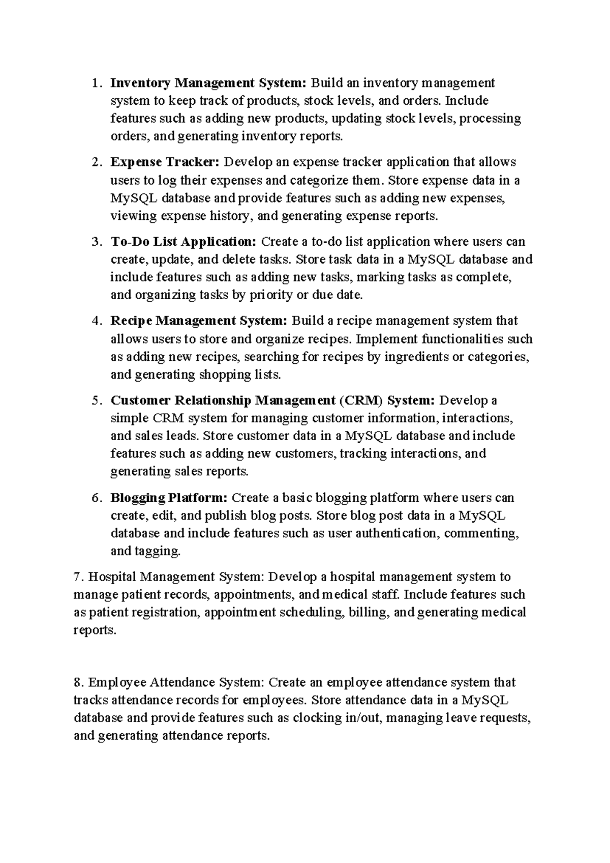 LIST OF Projects - Inventory Management System: Build an inventory ...