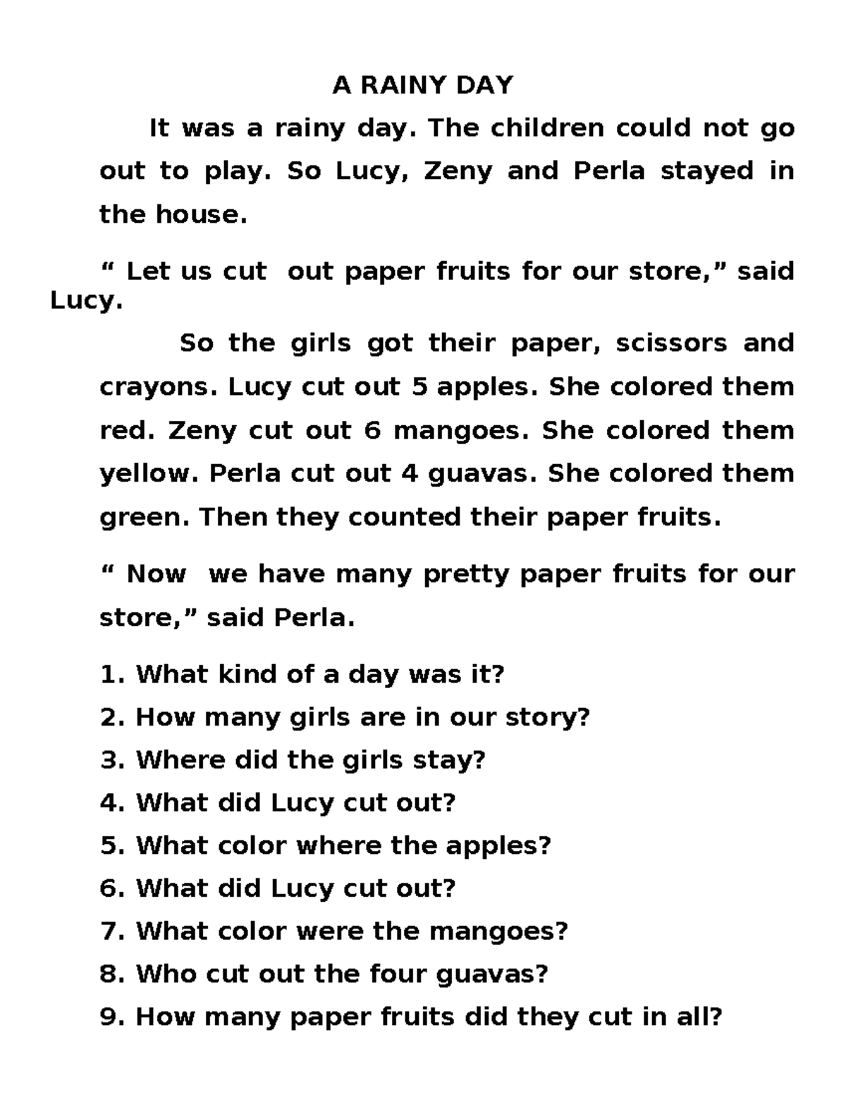 497829202 Developing Reading Power Grade 3 OK - A RAINY DAY It was a ...