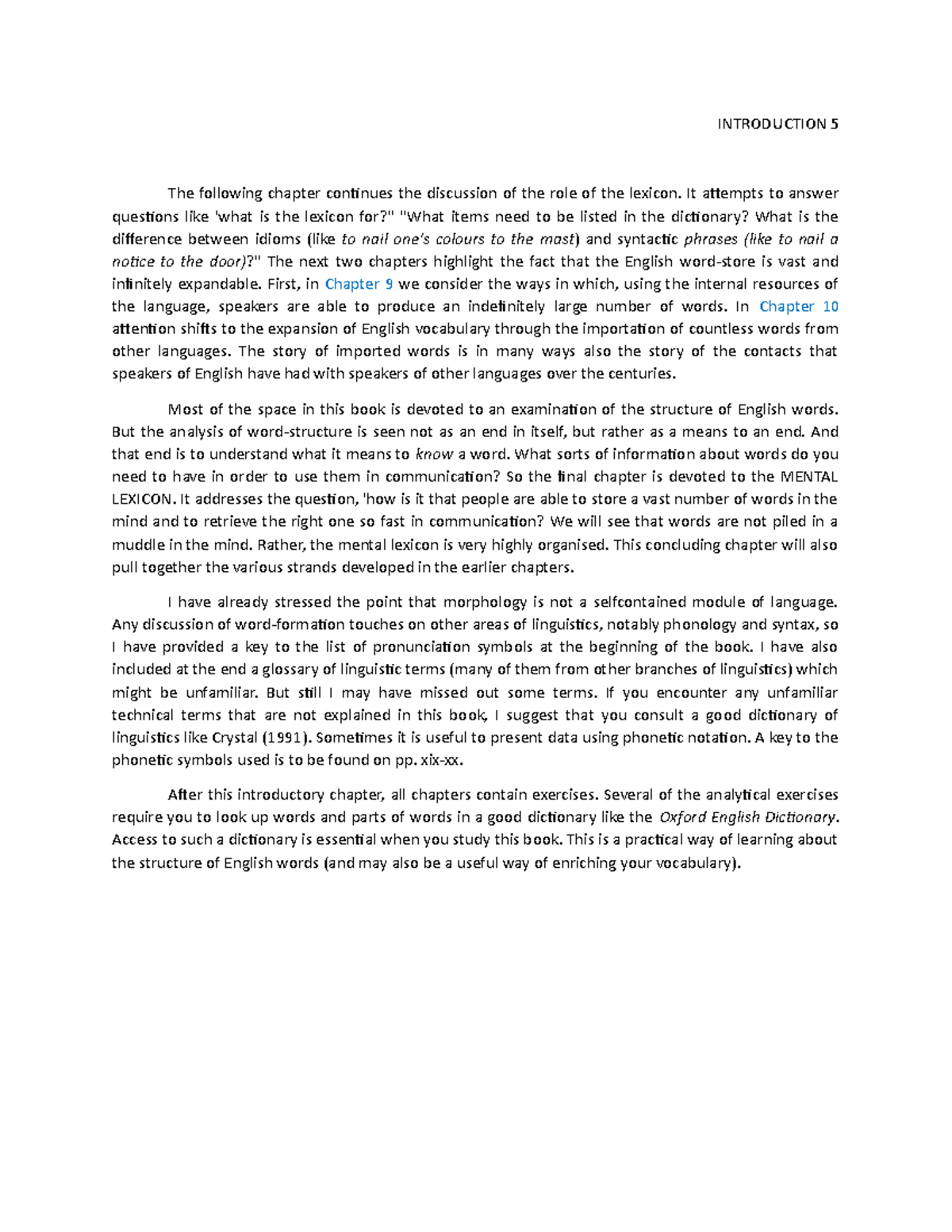 Introduction 5 - INTRODUCTION 5 The following chapter continues the ...