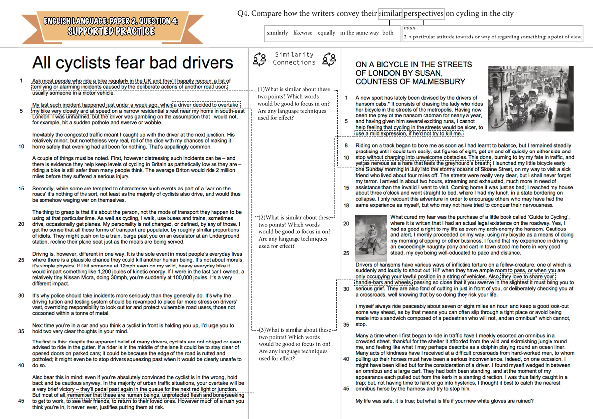 English language paper 2 q4 extracts - Q4. Compare how the writers ...
